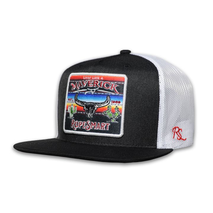 RopeSmart Sarape Maverick Patch Black Trucker Cap