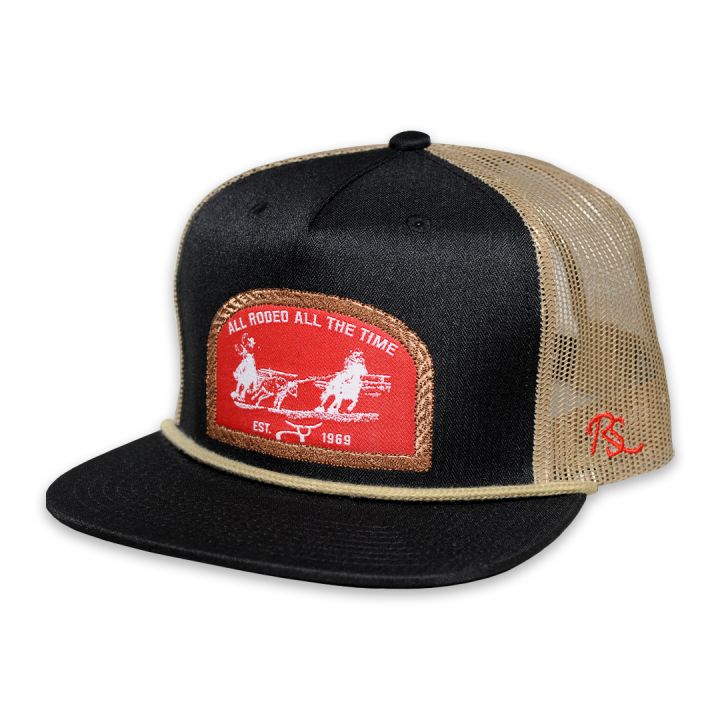 RopeSmart Red All Rodeo All The Time Patch Black Trucker Cap