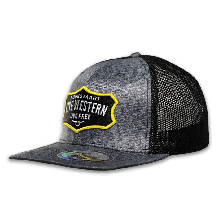 RopeSmart Vintage Live Western Live Free Black and Gold Cap